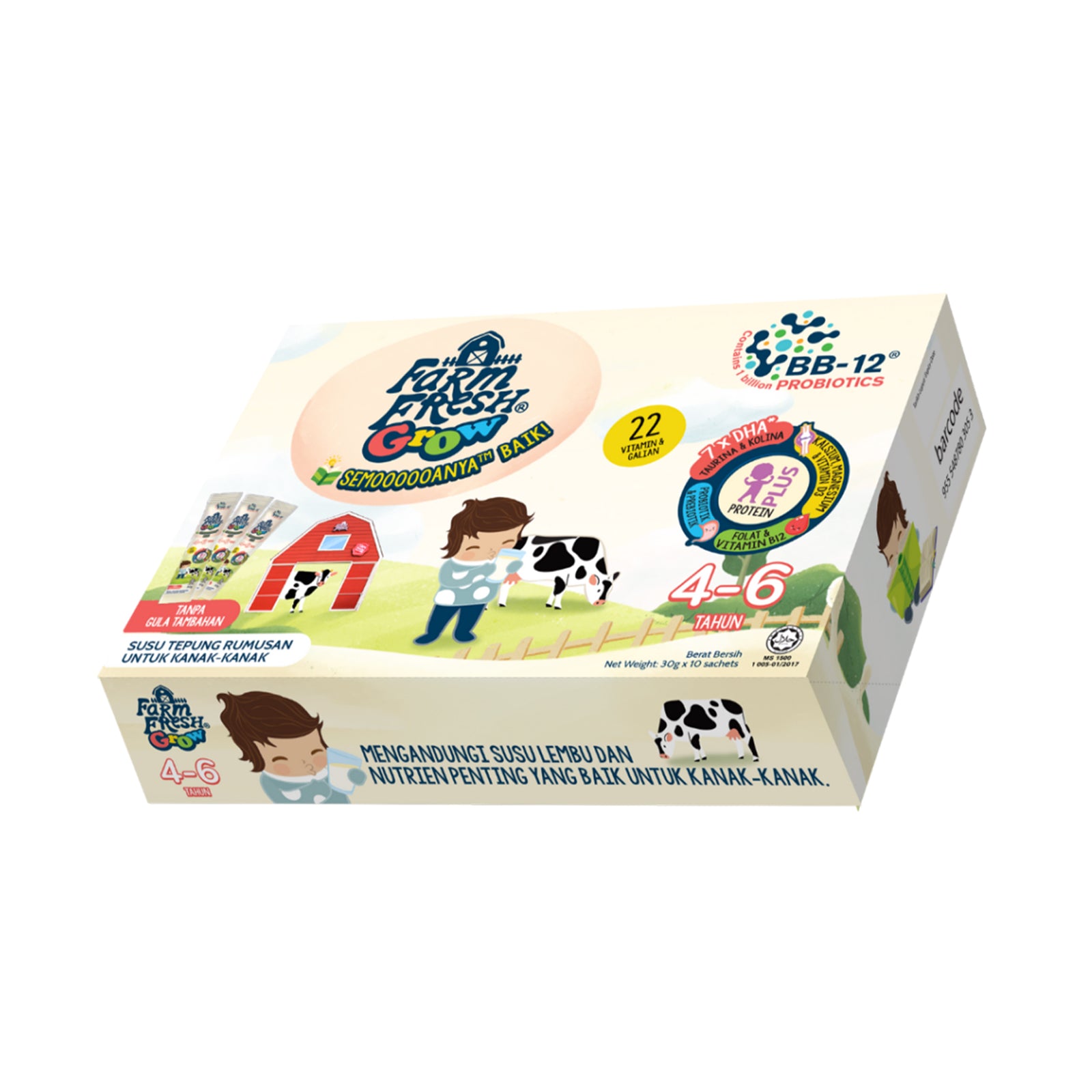 Farm Fresh Grow Milk Powder 4-6 Years Old 30g x 10 – Jaya Grocer | The ...