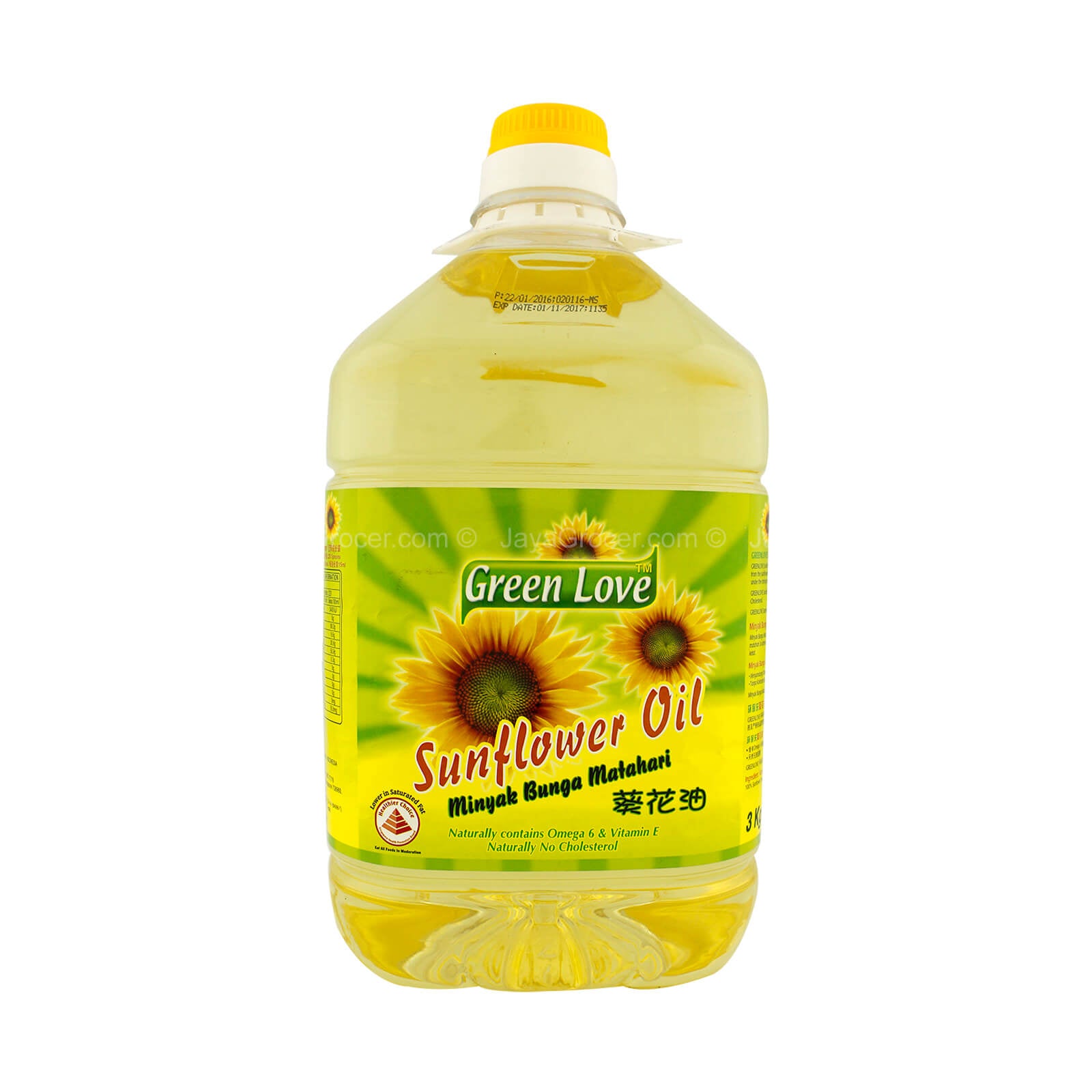 GREENLOVE SUNFLOWER OIL 3LIT *1 – Jaya Grocer | The Starling