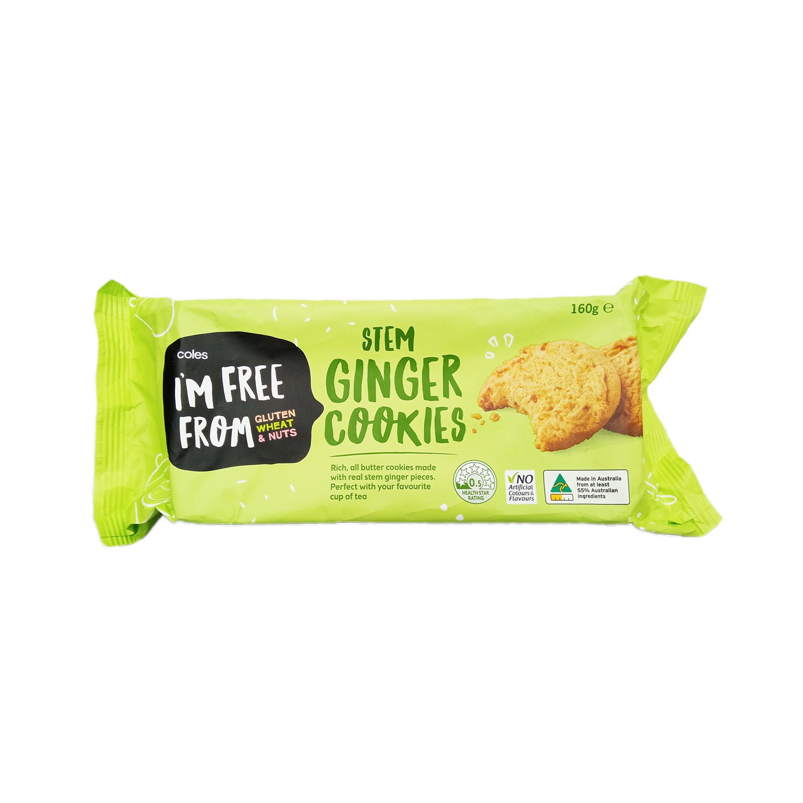 Coles I'm Free From Stem Ginger Cookies 160g – Jaya Grocer | The Starling